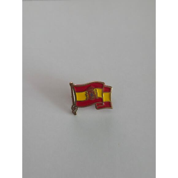 Unknown | Other | Vintage 96s80s Spanish Flag Brass Enamel Lapel Pin ...